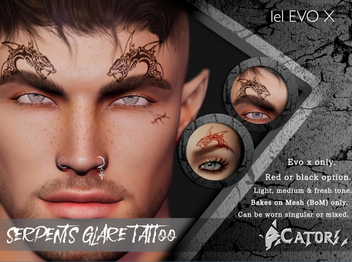 Second Life Marketplace - .catori. evo x serpents glare tatt {bom} (unpack)