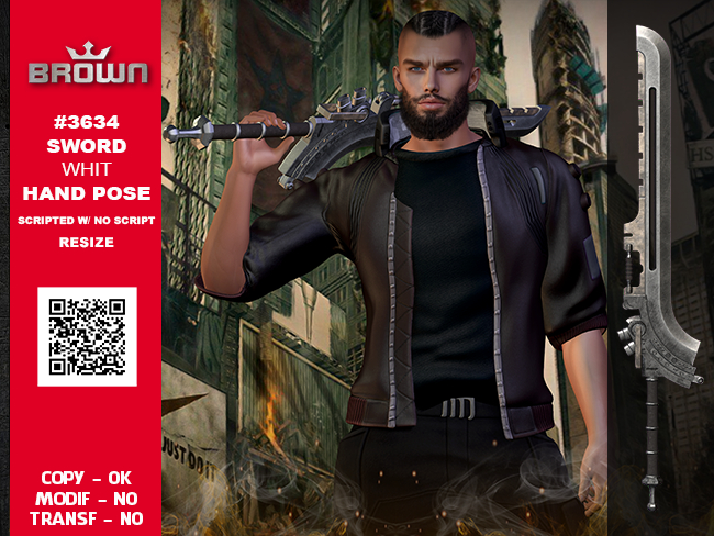 Second Life Marketplace - 3634 Cyber Sword whit Pose & Movement (BOX)