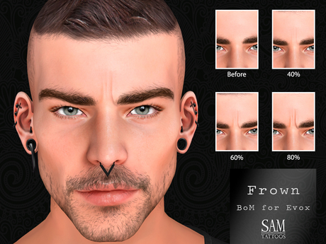 Second Life Marketplace - [SAM TATTOOS] FROWN FOR EVOX - UNISEX