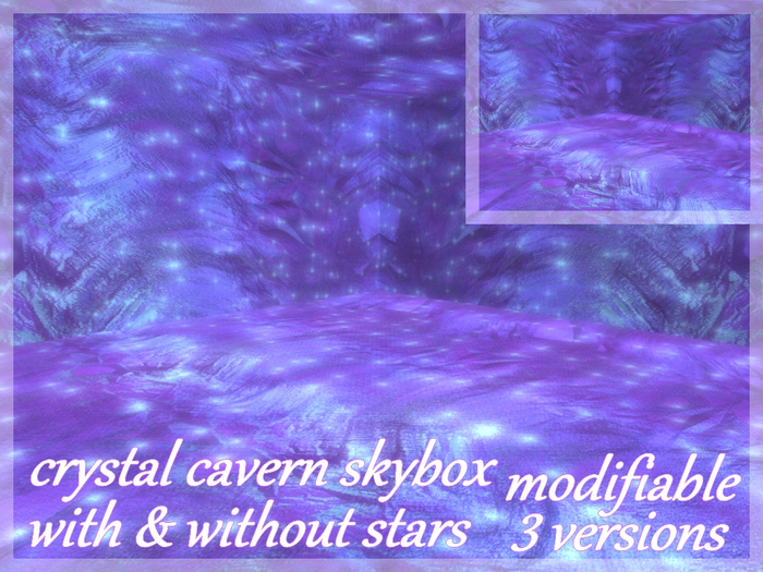 Second Life Marketplace - majestic.+ blue and purple crystal cavern skybox