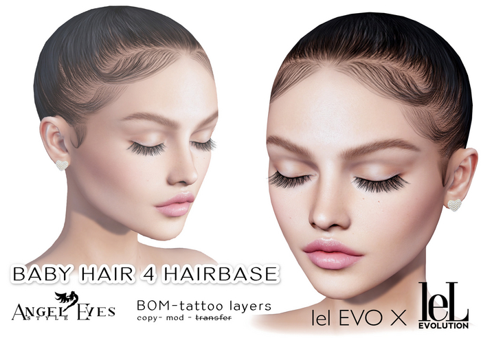 Second Life Marketplace - Angel Eyes - BABY HAIR 4 Hairbase Lelutka ...