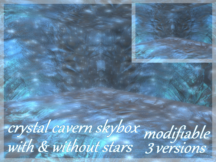 Second Life Marketplace - majestic.+ blue and gray crystal cavern skybox