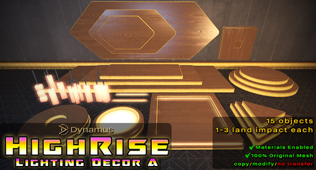 Second Life Marketplace - Dynamus - Highrise Lighting Decor A & B Bundle