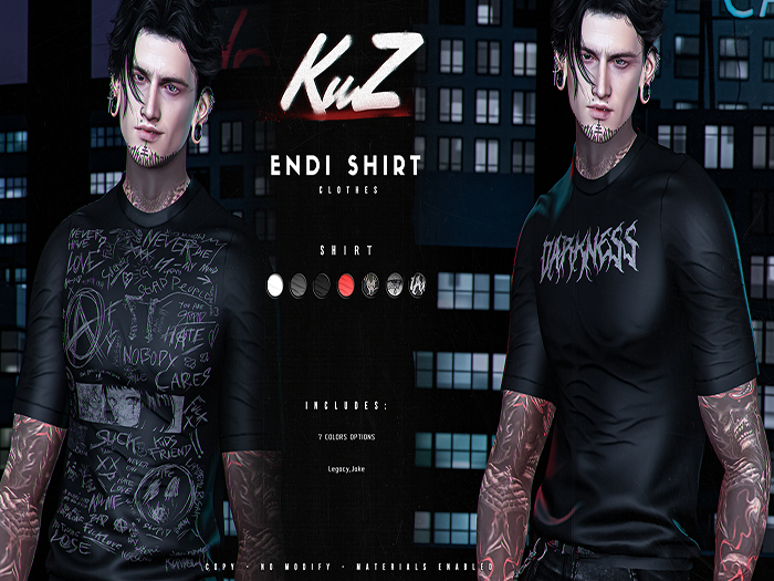 Second Life Marketplace - KuZ - Endi Shirt // FATPACK