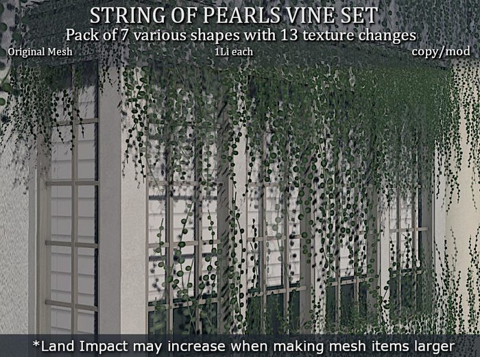Second Life Marketplace - LOVE - STRING OF PEARLS VINE PACK - SEASON CHANGE