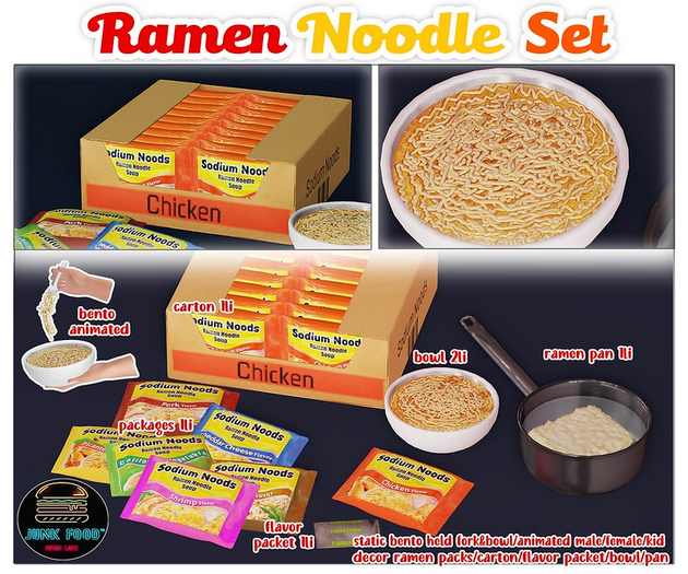 Second Life Marketplace - Junk Food - Ramen Noodle Set