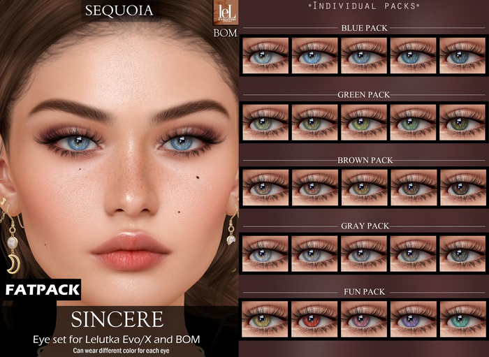 Second Life Marketplace - FATPACK::Sequoia:: Sincere eye set for ...