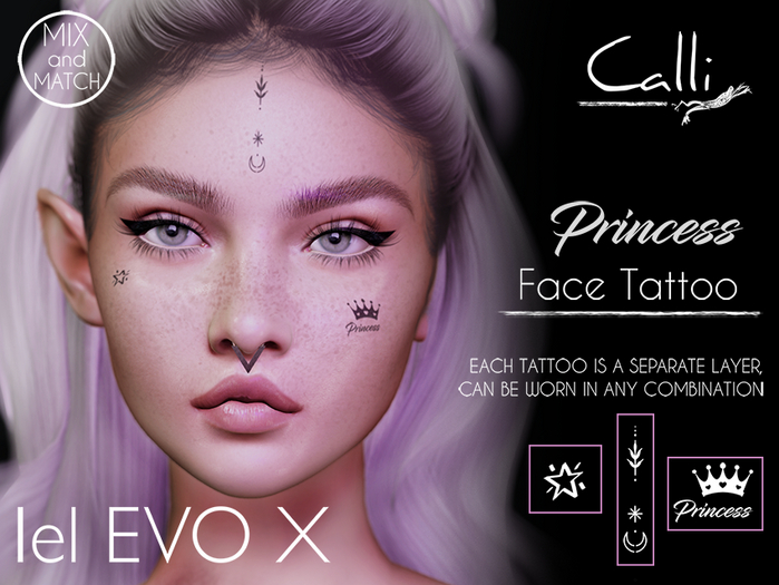 Second Life Marketplace - [Calli] Princess - Face Tattoo - lel EVOX