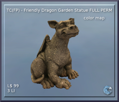 Second Life Marketplace - TC(FP) - Friendly Dragon Garden Statue FULL PERM