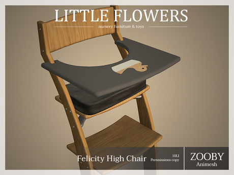 Second Life Marketplace - FelicityHigh Chair|Zooby Animesh