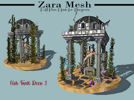 Second Life Marketplace - ZM - Fish Tank Deco 3 - FULL PERM MESH