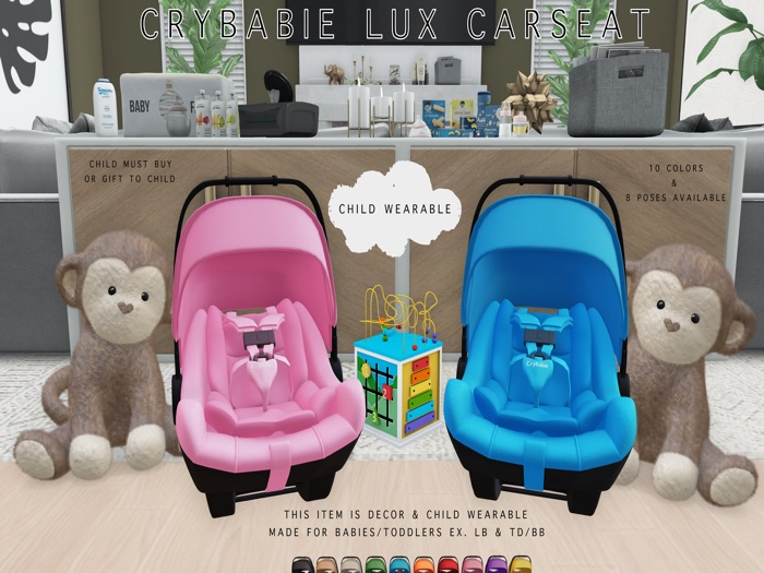 Second Life Marketplace - "Crybabie" Lux Carseat (YELLOW)