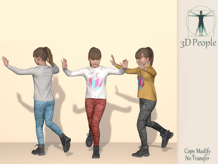 Second Life Marketplace - 3D People - Family - Kid Girl Playing (2 LI)