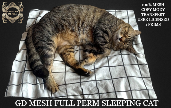 Second Life Marketplace - GD MESH FULL PERM SLEEPING CAT