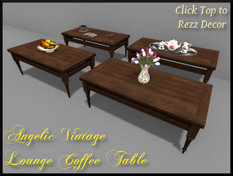 Second Life Marketplace - Angelic Vintage Lounge Coffee Table