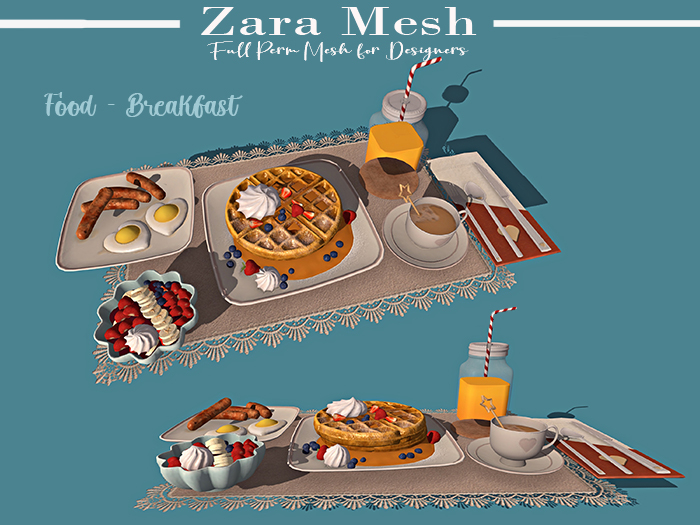 Second Life Marketplace - ZM - Food - Breakfast - FULL PERM MESH