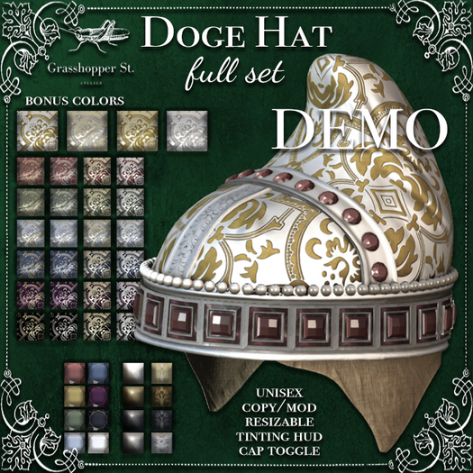 Second Life Marketplace - Grasshopper St Doge Hat DEMO