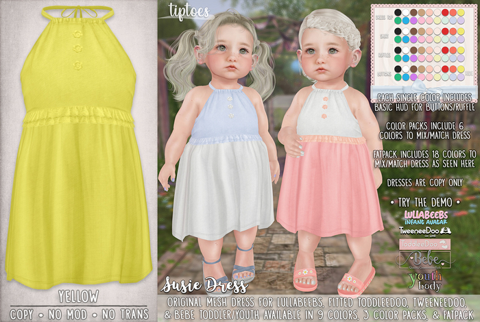Second Life Marketplace - . tiptoes - Susie Dress - Yellow