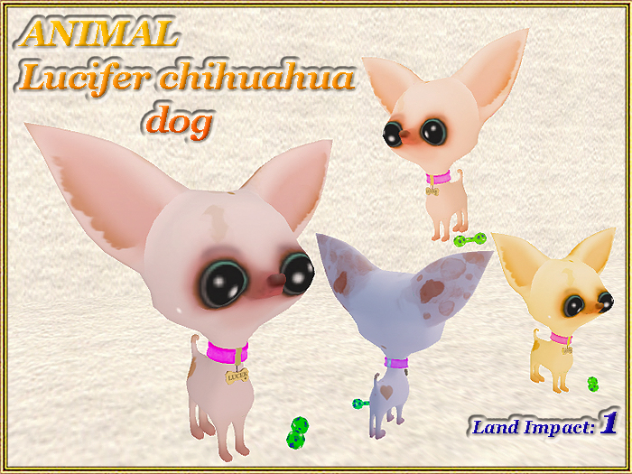 Second Life Marketplace - ANIMAL - Lucifer chihuahua dog (1 LI) (Full perm)