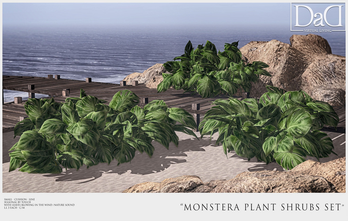 Second Life Marketplace - DaD - Monstera Plant shrubs Set