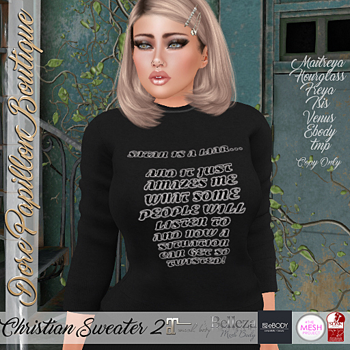 Second Life Marketplace - DPB Christian Sweater 2 - Satan is a liar 2 ...