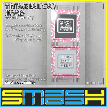 Second Life Marketplace - SMASH - Vintage Railroad Frames (Acorn-Taffy)