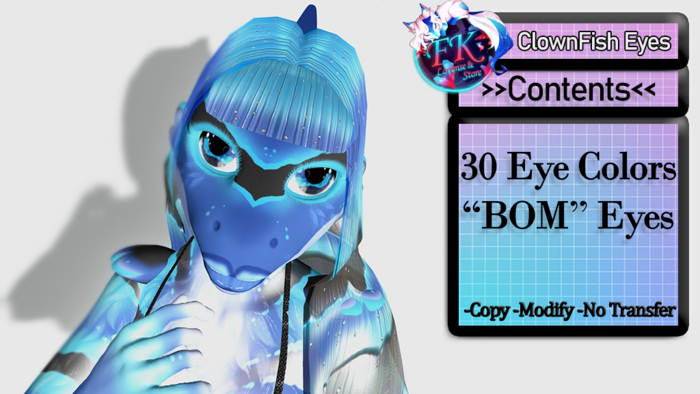 Second Life Marketplace - FK* Clownfish ☾☾Eye Colors☽☽ ☾☾BOM☽☽