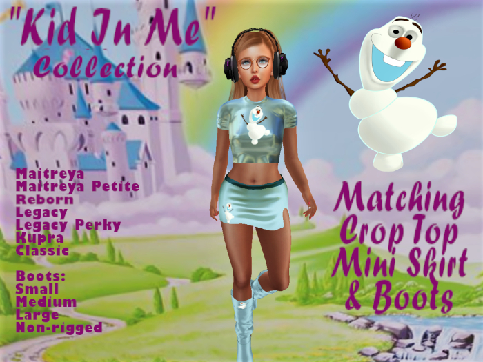 Second Life Marketplace - 04. KID IN ME OUTFIT FROZEN OLAF Crop Top ...