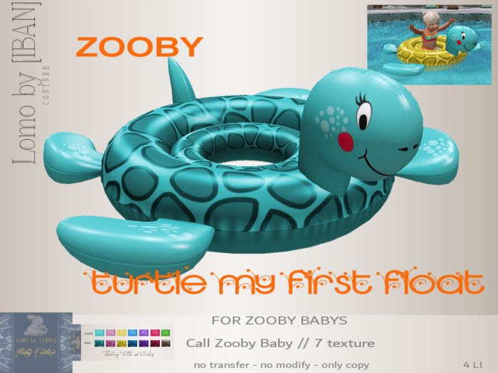 Second Life Marketplace - [ IBAN ] B046 Turtle My first Floatie for ...
