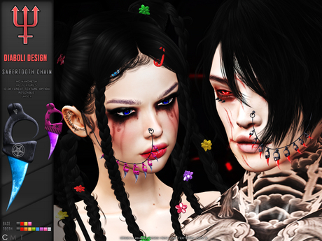 Second Life Marketplace - DIABOLI DESIGN - SABERTOOTH CHAIN PIERCING