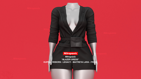 Second Life Marketplace - Nitropanic_Blazer Dress (BLACK) add