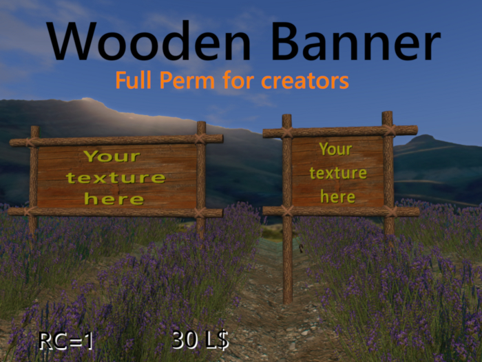 Second Life Marketplace - Wooden Banner Full Perm Box.