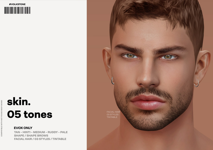 Second Life Marketplace - Volkstone Austin Skin Pale - Lelutka Evo X