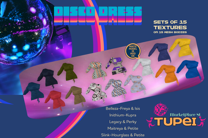 Second Life Marketplace - TuPei Disco Dress - Set of 15 for Legacy