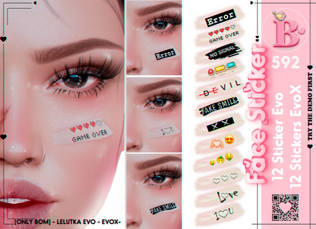 Second Life Marketplace - : Believe :: 592 Face Sticker