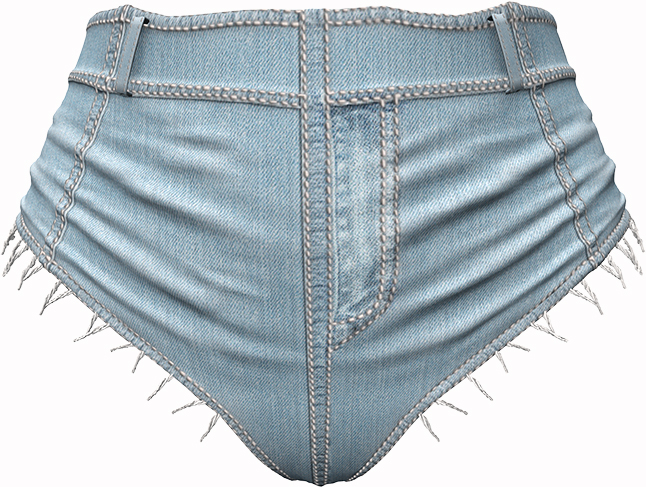 Second Life Marketplace - *CK* Wild west princess shorts DENIM LIGHT