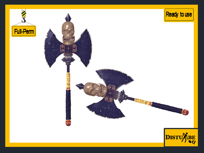 Second Life Marketplace - ::DisturbeD:: Skull Axe - FULL PERM MESH