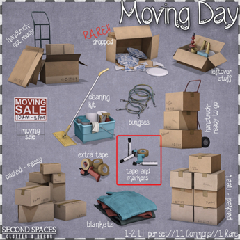 Second Life Marketplace - Second Spaces - Moving Day - tape and markers