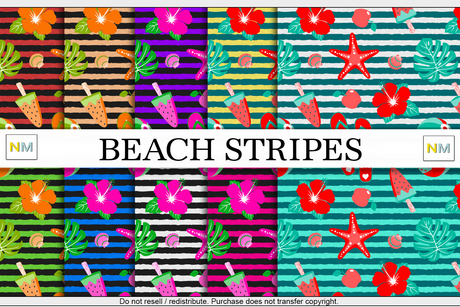 Second Life Marketplace - Beach Stripes 10 Seamless Summer Patterns ...