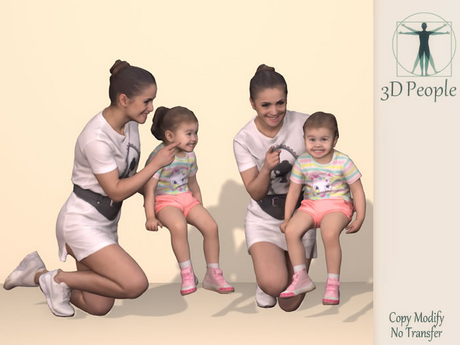 Second Life Marketplace - 3D People - Family - Mother and Baby Girl (2 LI)