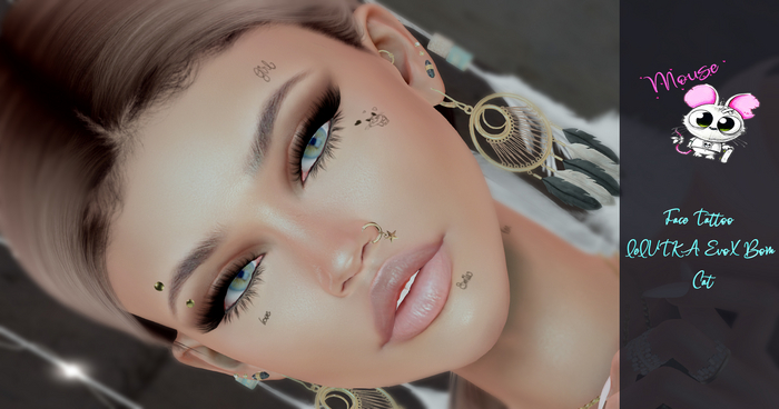 Second Life Marketplace - Mouse Face Tattoo LeLUTKA EvoX Bom Cat
