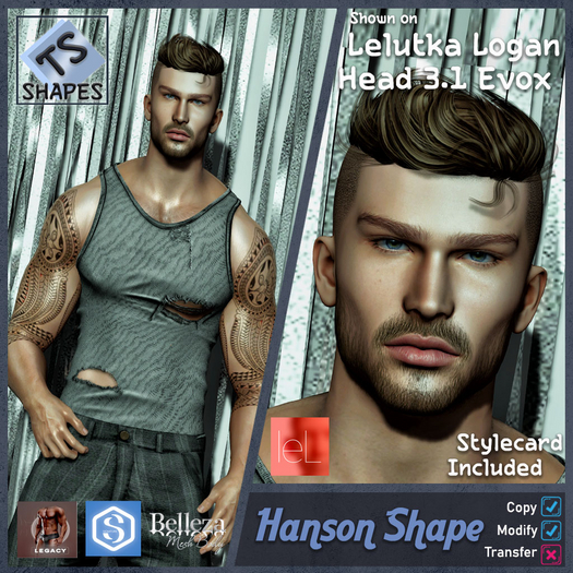 Second Life Marketplace - -TS- Hanson Shape (For Logan 3.1 EVOX Head ...