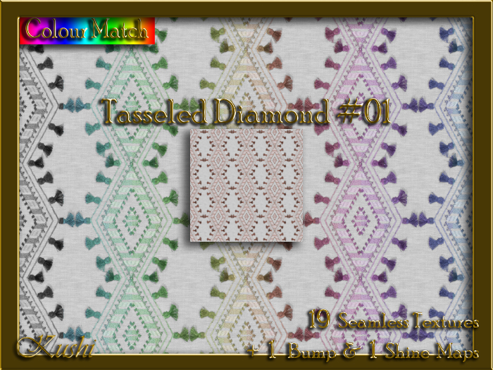 Second Life Marketplace - Tasseled Diamond #01 Seamless Texture Set