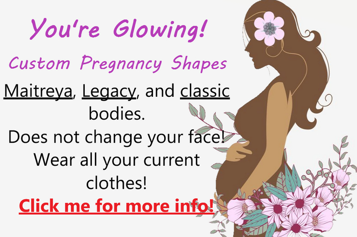 Second Life Marketplace - (B-W)You're Glowing! Custom Pregnancy Shapes ...