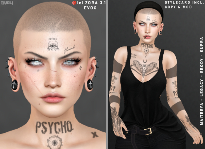 Second Life Marketplace - -Tivoli inc - Zora Shape lelutka Zora Head 3. ...