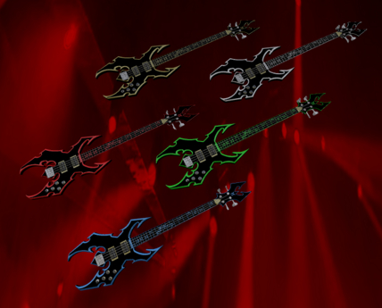 Second Life Marketplace - Pure Evil Guitar Black and Gold (Box)