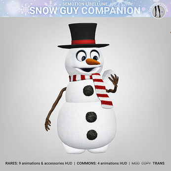 Second Life Marketplace - 1. SEmotion Libellune Snow Guy Animesh RARE