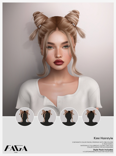 Second Life Marketplace - FAGA - HUD Unpack Kimi Hairstyle - [ESSENTIAL ...