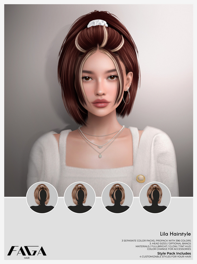 Second Life Marketplace - FAGA - HUD Unpack Lila Hairstyle - [EMPOWERED ...
