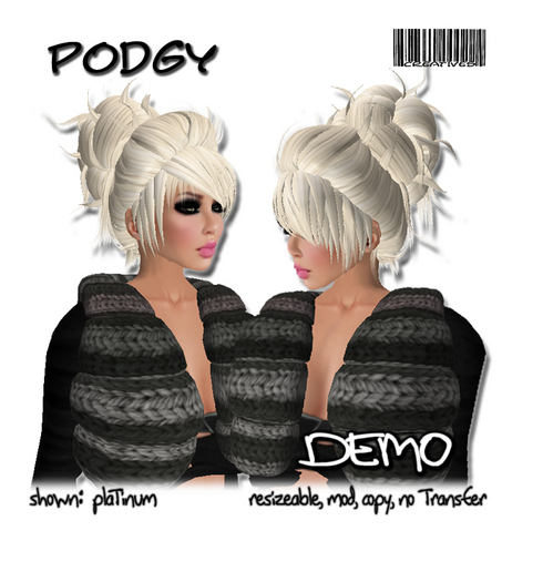 Second Life Marketplace - creatives! hair .: podgy demo :. G3